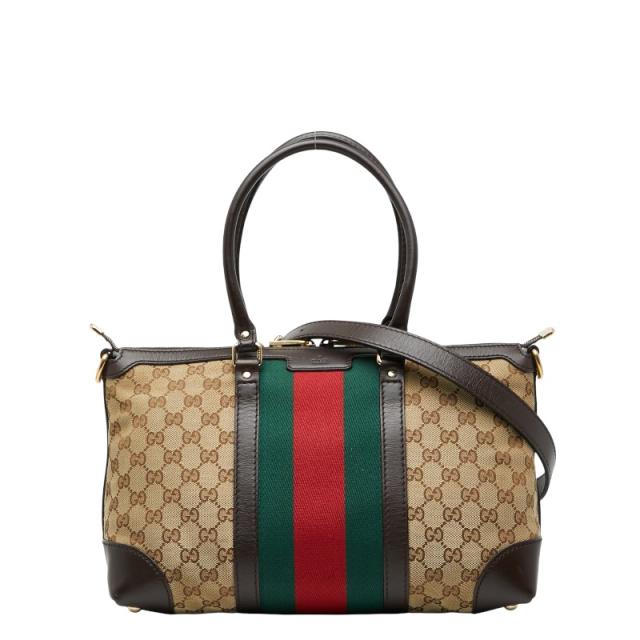 グッチ GGキャンバス シェリーライン ハンドバッグ ショルダーバッグ 2WAY 257341 ベージュ マルチカラー キャンバス GUCCI 【中古】