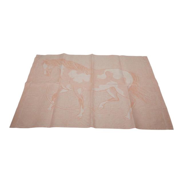 エルメス ホース  テーブルウェア ランチョンマット ピンク 麻・リネン レディース HERMES 【中古】