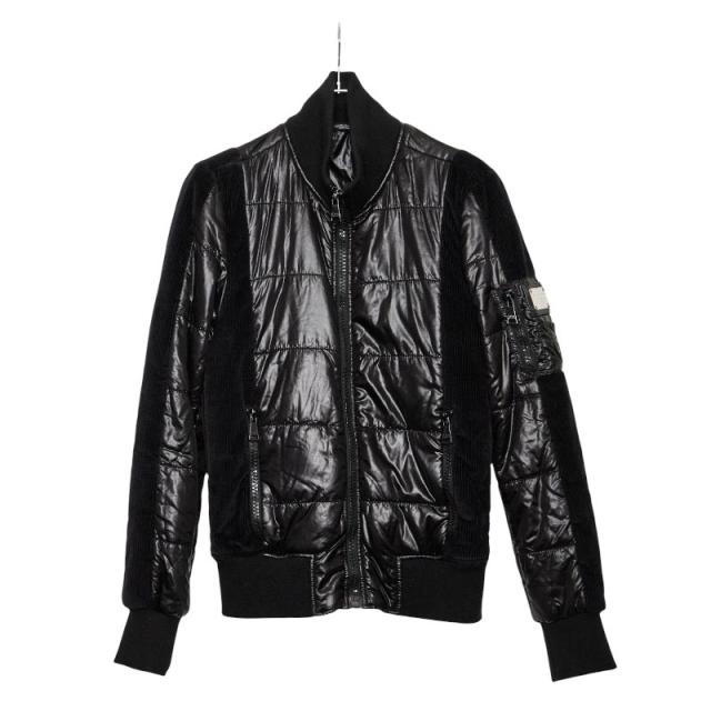 ドルチェアンドガッバーナ コーデュロイ 中綿 ブルゾン サイズ44 ブラック ナイロン コットン メンズ DOLCE&GABBANA 【中古】