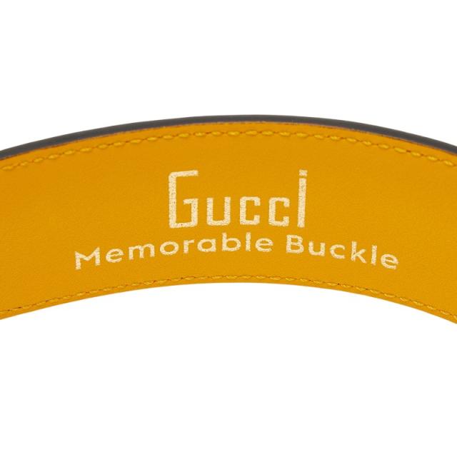 グッチ Gバックル ベルト サイズ:90/36 709954 ライトブルー イエロー レザー レディース GUCCI 【中古】