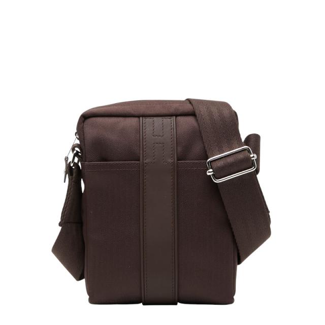 エルメス アカプルコ バンドリエールPM 斜め掛け ショルダーバッグ ポシェット ブラウン トワルシェブロン レザー HERMES 【中古】