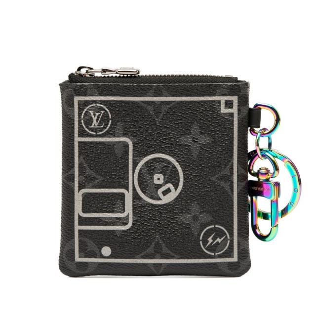 ルイ ヴィトン モノグラム エクリプス スモールパース ケース M64432 ブラック PVC レザー レディース LOUIS VUITTON 【中古】