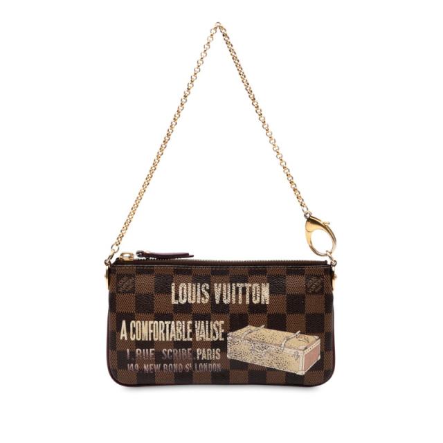 ルイ ヴィトン ダミエ ポシェット ミラMM チェーン ハンドバッグ ミニショルダーバッグ N63091 ブラウン LOUIS VUITTON 【中古】