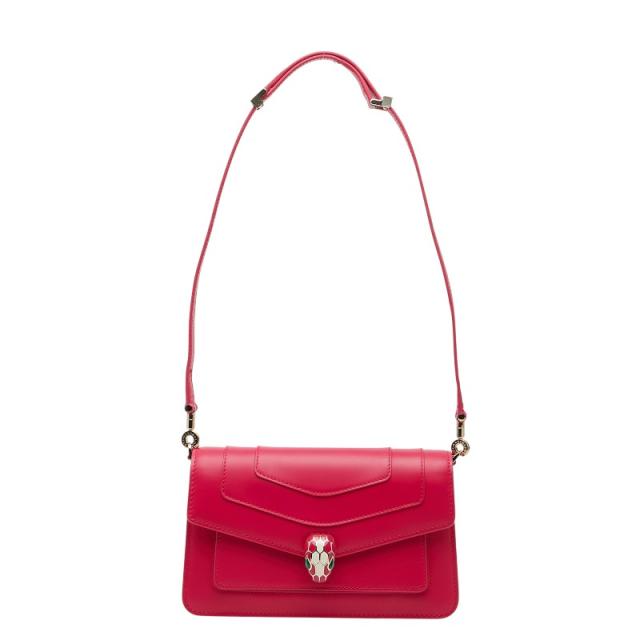 ブルガリ セルペンティ フォーエバー ショルダーバッグ ピンク レザー レディース BVLGARI 【中古】