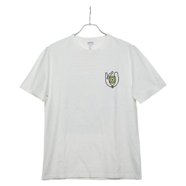 ロエベ EYE NATURE PRINTED T-SHIRT Tシャツ サイズ：M ホワイト マルチカラー コットン メンズ LOEWE 【中古】