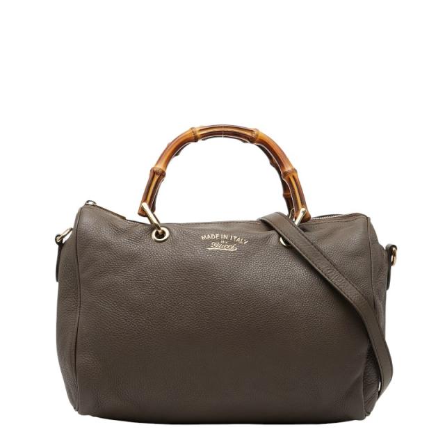 グッチ バンブー ハンドバッグ ショルダーバッグ 2WAY 353124 ブラウン レザー レディース GUCCI 【中古】
