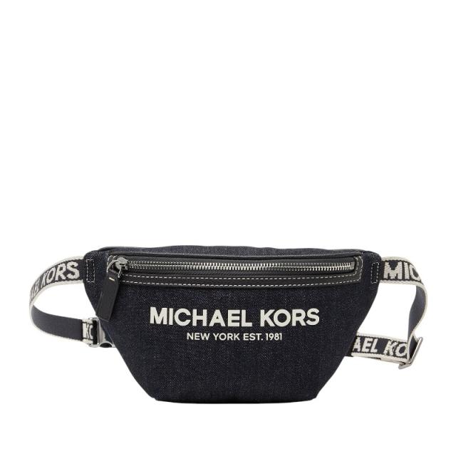 マイケルコース ミニ ベルトバッグ ボディバッグ ウエストバッグ インディゴブルー デニム レザー レディース Michael Kors 【中古】