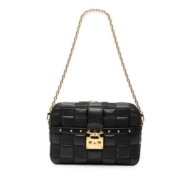 ルイ ヴィトン ダミエジャイアント トロカMM チェーン ショルダーバッグ M59114 ブラック レザー レディース LOUIS VUITTON 【中古】