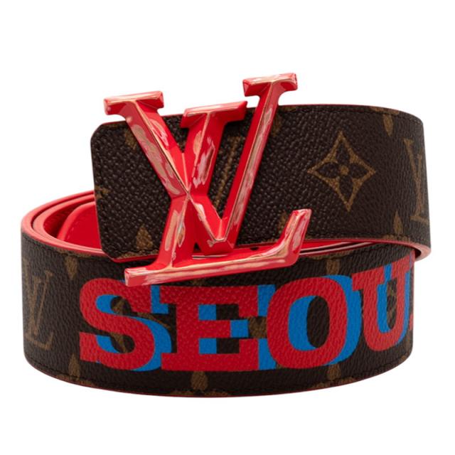 ルイ ヴィトン × ヴァージル アブロー モノグラム ピラミッド サンチュール イニシャル  ベルト 85/34 M0487 LOUIS VUITTON 【中古】