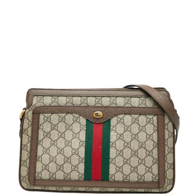 グッチ GGスプリーム シェリーライン 斜め掛け ショルダーバッグ 523534 ベージュ マルチカラー PVC レザー レディース GUCCI 【中古】
