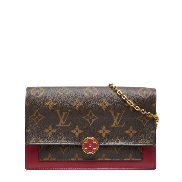 ルイ ヴィトン モノグラム ポルトフォイユ フロール  チェーン ウォレット ショルダーバッグ M67404 フューシャ LOUIS VUITTON 【中古】