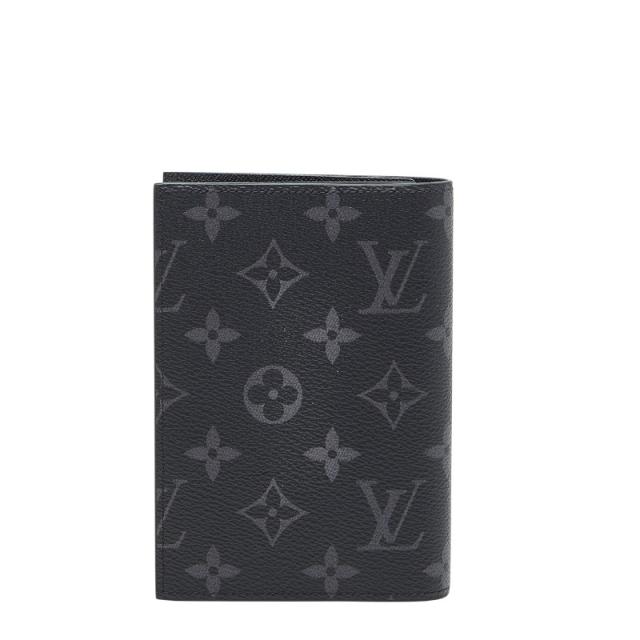 ルイ ヴィトン モノグラム エクリプス クーヴェルテュール パスポールNM パスポートケース M64501 ブラック PVC LOUIS VUITTON 【中古】