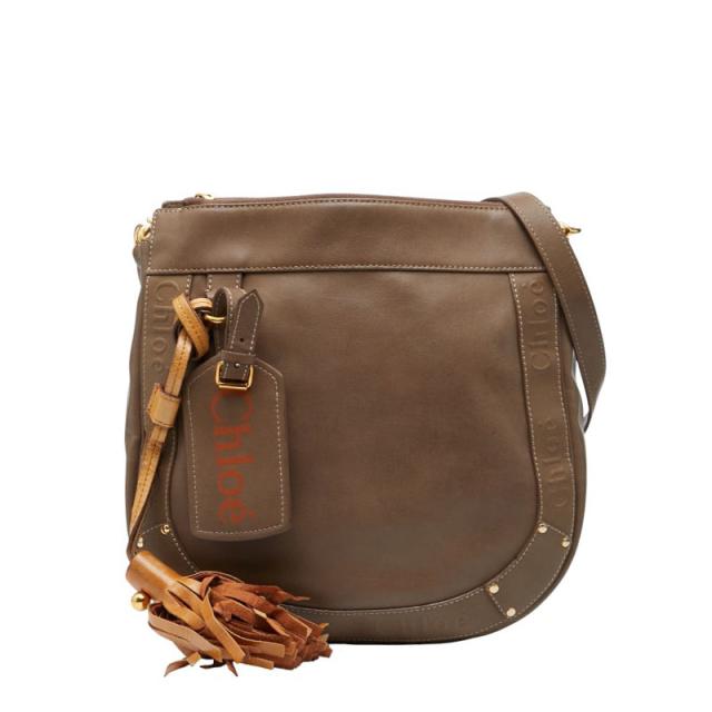 クロエ エデン 斜め掛け ショルダーバッグ ブラウン レザー レディース Chloe 【中古】