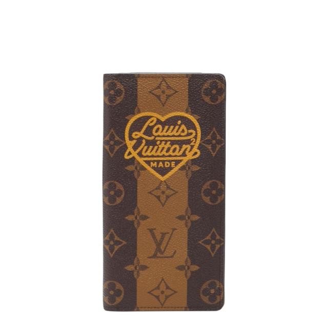 ルイ ヴィトン×ヴァージルアブロー×NIGO ポルトフォイユ プラザ 長財布 M81008 ブラウン PVC レディース LOUIS VUITTON 【中古】