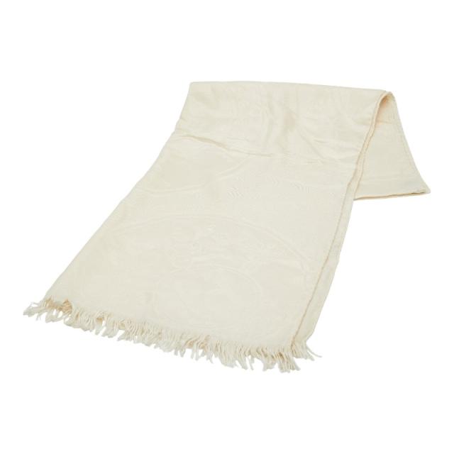 エルメス ニュー リブリス ストール アイボリー カシミヤ シルク レディース HERMES 【中古】