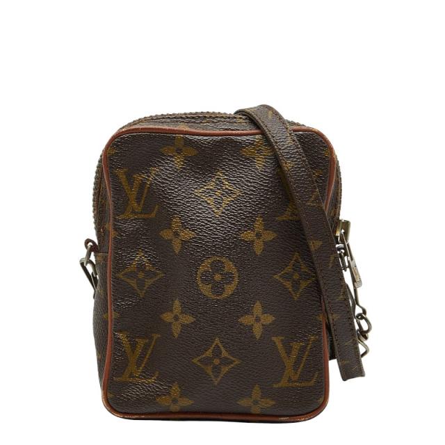 ルイ ヴィトン モノグラム ミニダヌーブ 斜め掛け ショルダーバッグ M45268 ブラウン PVC レザー レディース LOUIS VUITTON 【中古】