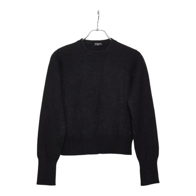 シャネル ココマーク 刺繍 ニット セーター ブラック ウール レディース CHANEL 【中古】