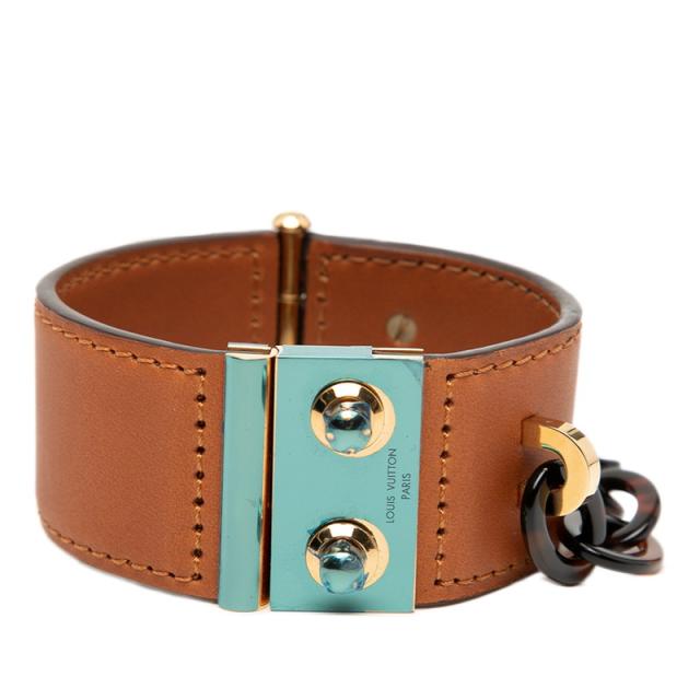 ルイヴィトン ロックミー ノマド ブレスレット M65268 ブラウン ゴールド レザー メッキ プラスチック レディース LOUIS VUITTON【中古】