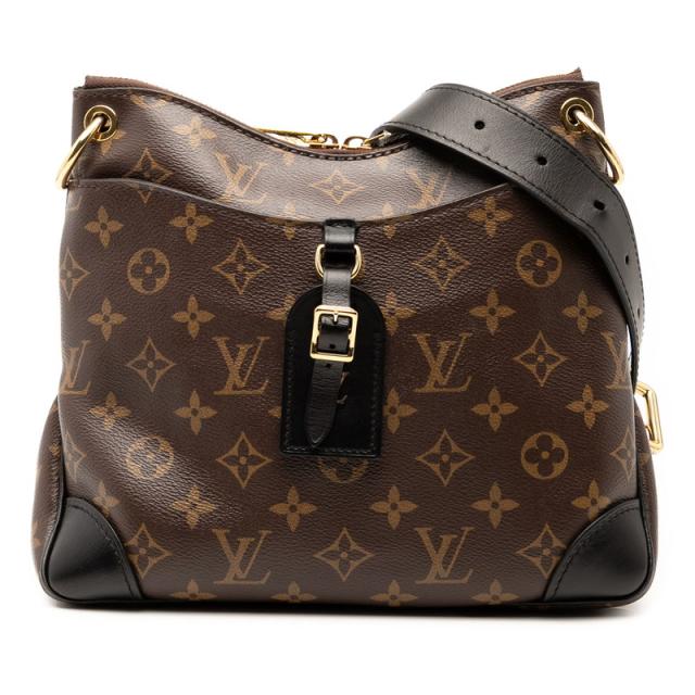 ルイ ヴィトン モノグラム オデオンNM PM 斜め掛け ショルダーバッグ M45353 ブラウン ブラック PVC レディース LOUIS VUITTON 【中古】