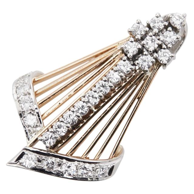 金ベースコンビ ダイヤ0.54ct ペンダントトップ レディース 中古