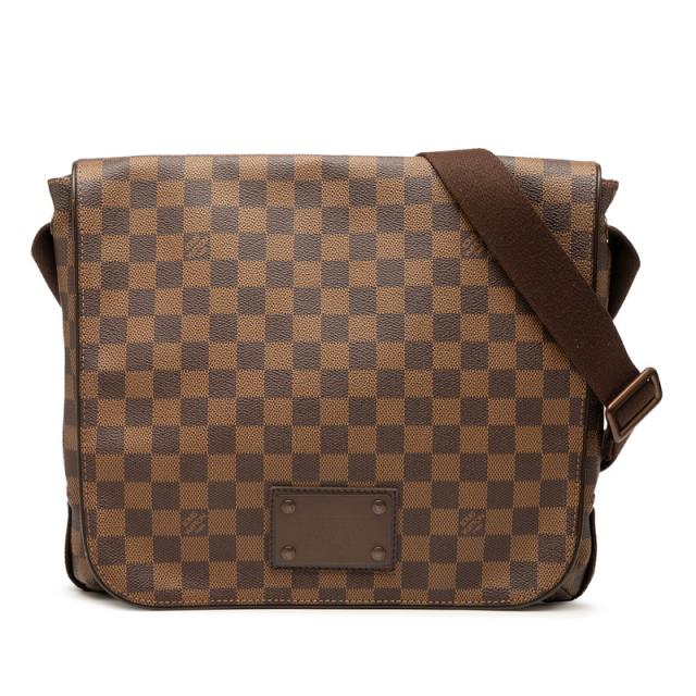 ルイ ヴィトン ダミエ ブルックリンMM 斜め掛け ショルダーバッグ N51211 ブラウン PVC レザー レディース LOUIS VUITTON 【中古】