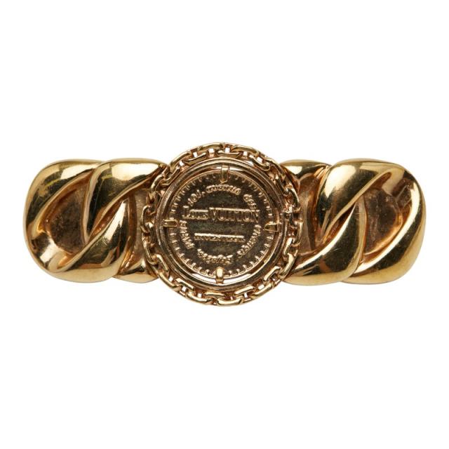 ルイ ヴィトン チェーン モチーフ バレッタ ヘアアクセサリー ゴールド メッキ レディース LOUIS VUITTON 【中古】