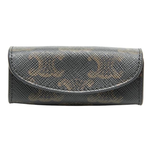 セリーヌ トリオンフ リップケース ブラック ブラウン PVC レザー レディース CELINE 【中古】