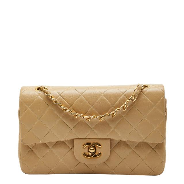 シャネル ココマーク マトラッセ23 ダブルフラップ チェーン ショルダーバッグ ベージュ ラムスキン レディース CHANEL 【中古】