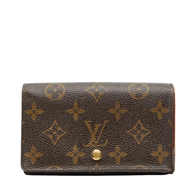 ルイ ヴィトン モノグラム ポルトフォイユ・トレゾール L字ファスナー 二つ折り財布 M61736 ブラウン PVC レザー LOUIS VUITTON 【中古】