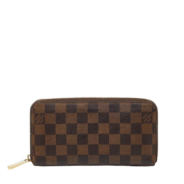 ルイ ヴィトン ダミエ ジッピーウォレット ラウンドファスナー 長財布 N60015 ブラウン PVC レディース LOUIS VUITTON 【中古】