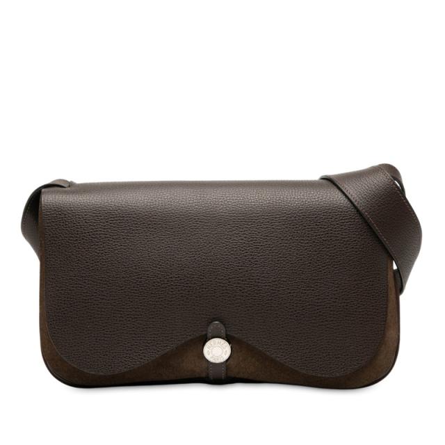 エルメス サック コロラドMM ショルダーバッグ ブラウン トワルオフィシエ ヴァッシュリエジェ レディース HERMES 【中古】