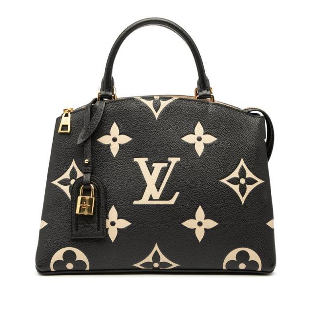 ルイ ヴィトン バイカラー モノグラム アンプラント プティ パレ PM ハンドバッグ M58913 ブラック ベージュ LOUIS VUITTON 【中古】