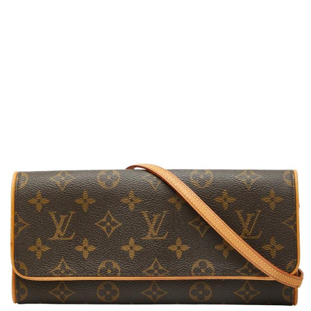 ルイ ヴィトン モノグラム ポシェット ツインGM 斜め掛け ショルダーバッグ M51852 ブラウン PVC レザー LOUIS VUITTON 【中古】