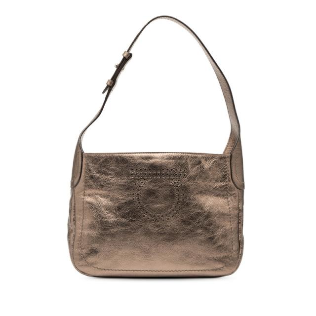 サルヴァトーレフェラガモ ガンチーニ ショルダーバッグ ワンショルダー ゴールド レザー レディース Salvatore Ferragamo 【中古】