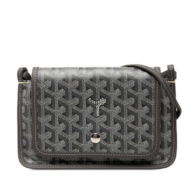 ゴヤール プリュメ ポーチウォレット 斜め掛け ショルダーバッグ グレー ホワイト PVC レザー レディース GOYARD 【中古】