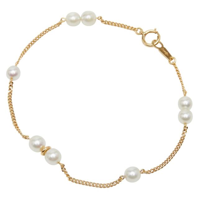 K18YG イエローゴールド パール4.5〜5mm パール ブレスレット レディース 中古