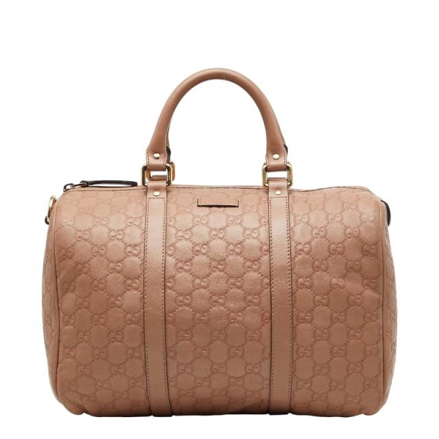 グッチ グッチシマ ボストンバッグ 265697 ピンク  ベージュ レザー レディース GUCCI 【中古】