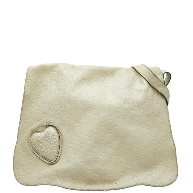 グッチ グッチシマ 斜め掛け ショルダーバッグ 212572 アイボリー ホワイト レザー レディース GUCCI 【中古】