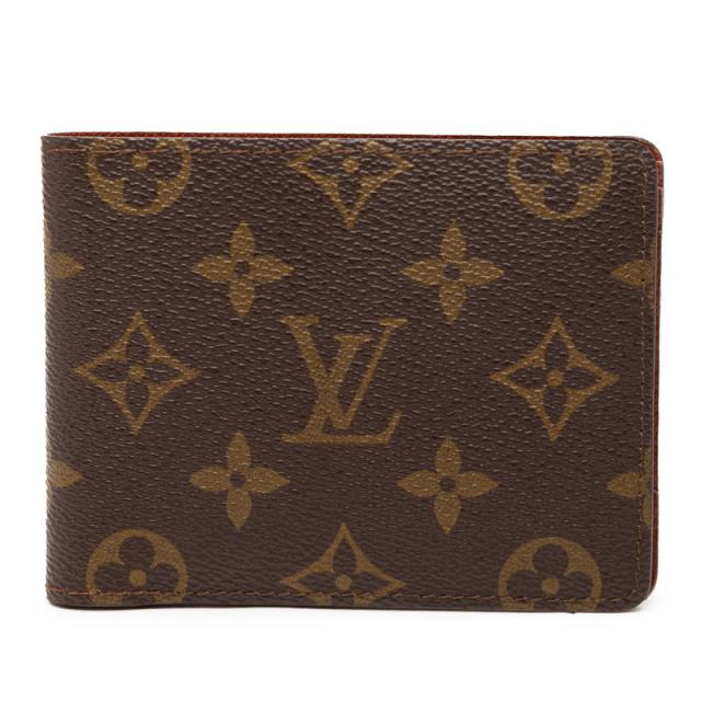 ルイ ヴィトン モノグラム ポルトフォイユ ミュルティプル 二つ折り財布 M60895 ブラウン PVC レディース LOUIS VUITTON 【中古】