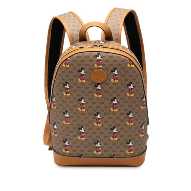 グッチ × ディズニー GGスプリーム ミッキーマウス リュック バックパック 552884 ブラウン マルチカラー PVC GUCCI ×  Disney 【中古】