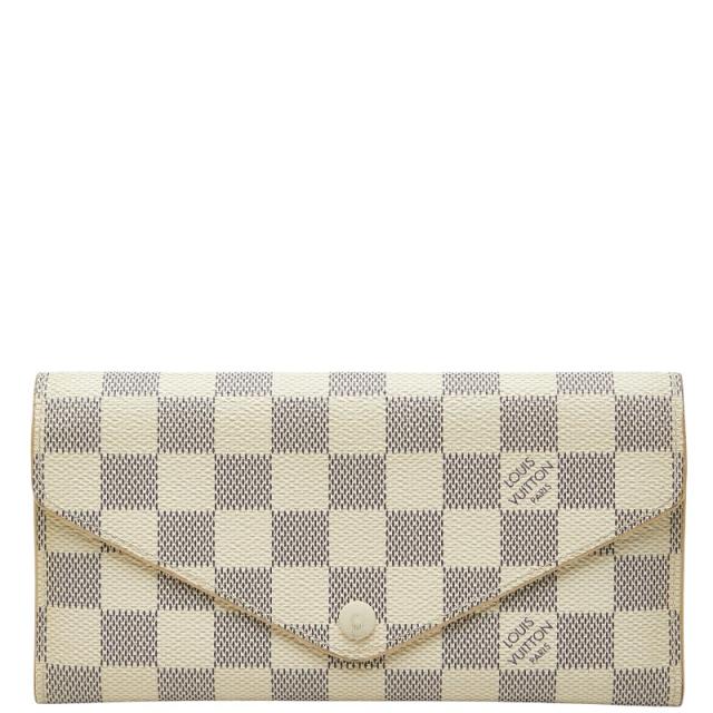 ルイ ヴィトン ダミエ アズール ポルトフォイユ ジョセフィーヌ 長財布 N63545 ホワイト PVC レディース LOUIS VUITTON 【中古】