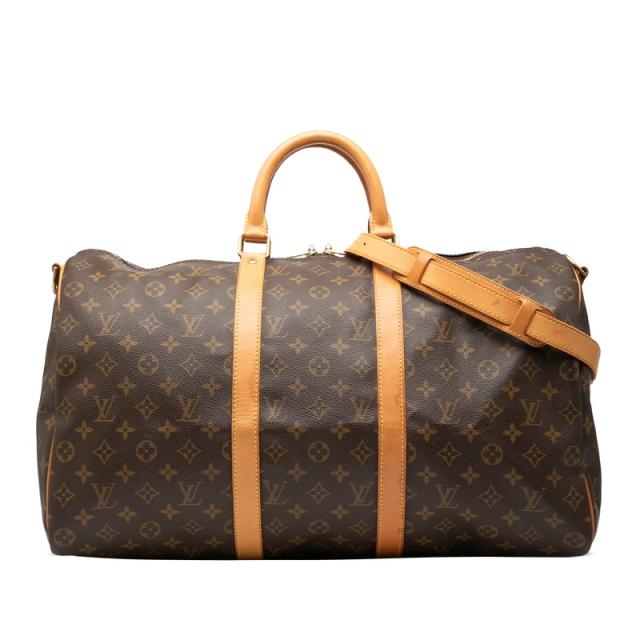 ルイヴィトン モノグラム キーポル バンドリエール50 ボストンバッグ ショルダーバッグ 2WAY M41416 ブラウン PVC LOUIS VUITTON【中古】