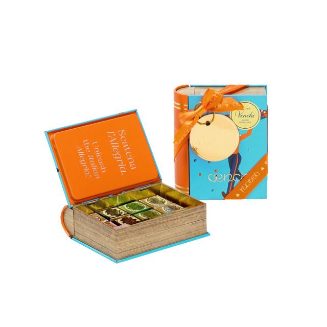 ハロウィン クリスマス お歳暮 ギフト ヴェンキ ヴィンテージ ミニブック缶 ブルーB