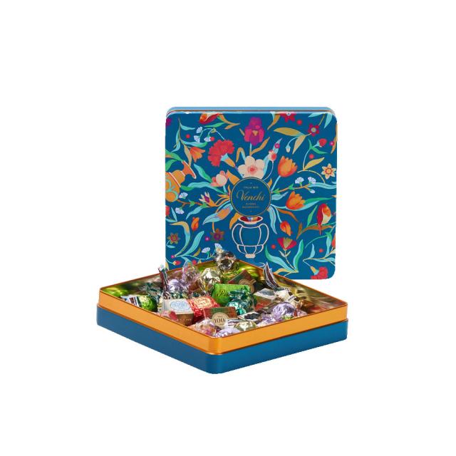 ハロウィン クリスマス お歳暮 ギフト ヴェンキ バロック マキシスクエア缶 ブルー