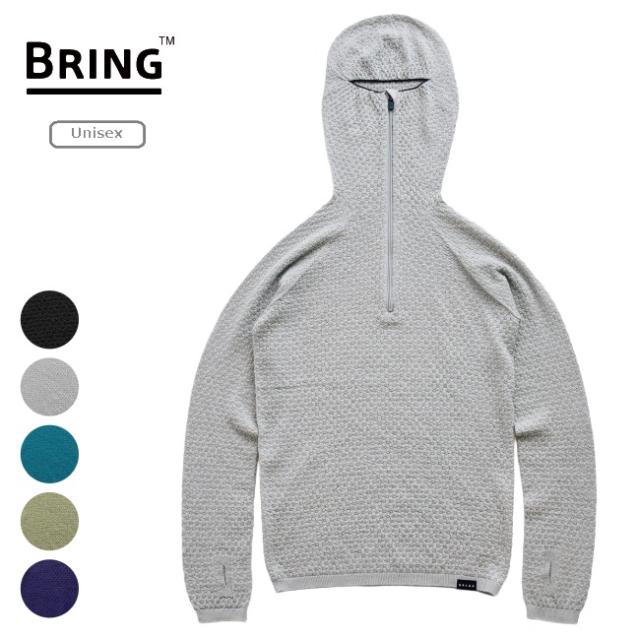 ブリング BRING ワンダーウェア シームレスハーフジップフーディー WUNDERWEAR ベースレイヤー アウトドア 登山 バラクラバ 保温 メリノウール BW0505