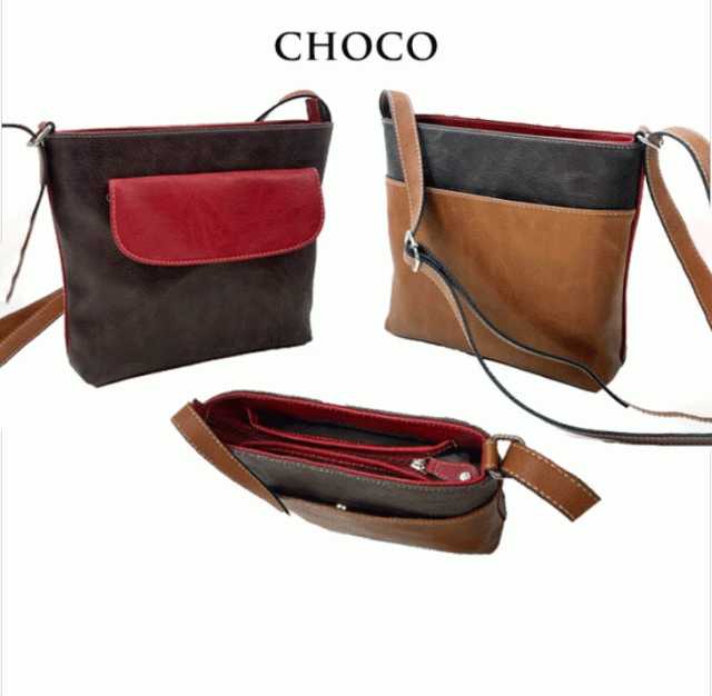 合成皮革 トリカラー 斜め掛けショルダーバッグ カジュアル　バイカラー　ツートンカラー　通勤　通学　旅行　ポケットフラップ付き　ポケット多め　上品　高級感　小ぶり　ミニサイズ　小さめ　軽い　軽量 合成皮革 トリカラー 斜め掛けショルダーバッグ カジュアル バイカラー