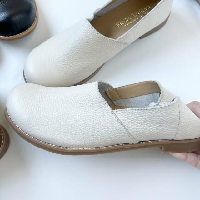 本革 カジュアルシューズ パンプス コンフォートパンプス 幅広 3e