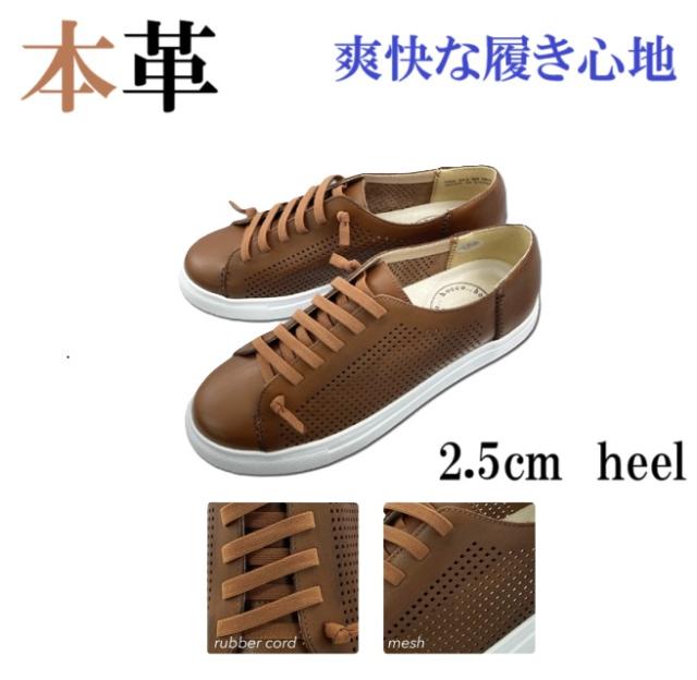 本革　レザーシューズ　軽量　パンチング　メッシュ　爽快　スニーカー　レザースニーカー　カジュアル　レデイーズシューズ　柔らかい　履きやすい　歩きやすい　おしゃれ　痛くない