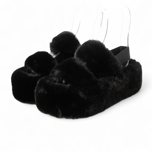 厚底 プラット フォーム バックバンド ファーサンダル サンダル