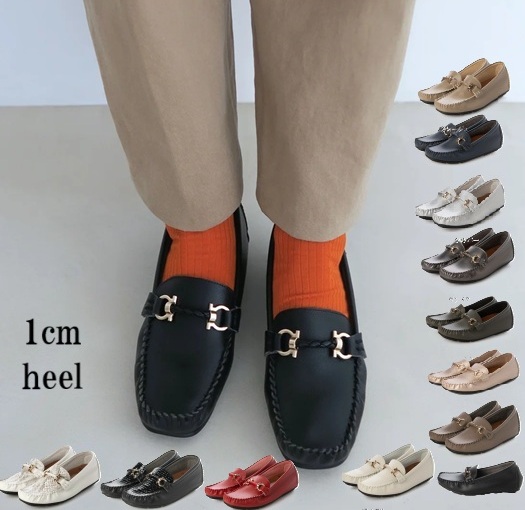 ソフトビットモカシンフラットシューズ  柔らか  履きやすい  フラット  カジュアルスリッポン  ビット  上品　エレガント　履きやすい　歩きやすい　おしゃれ